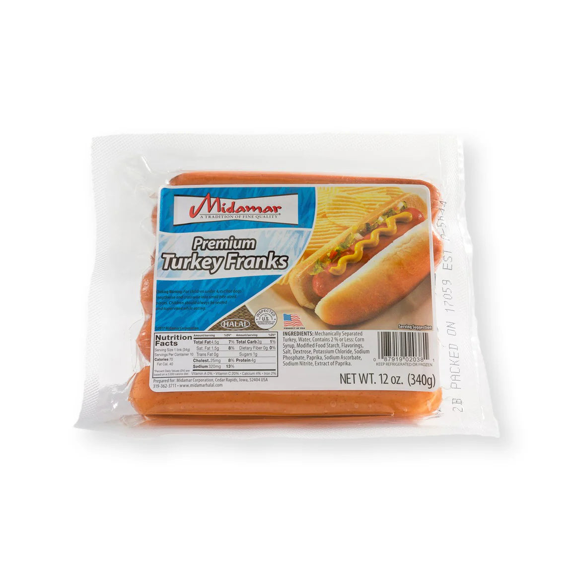 MIDAMAR TURKEY FRANKS 12/12 OZ – Choice Foods